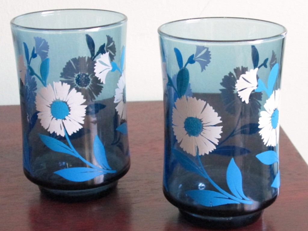 » Libbey Juice Glasses – Blue Floral Granny's Glasses